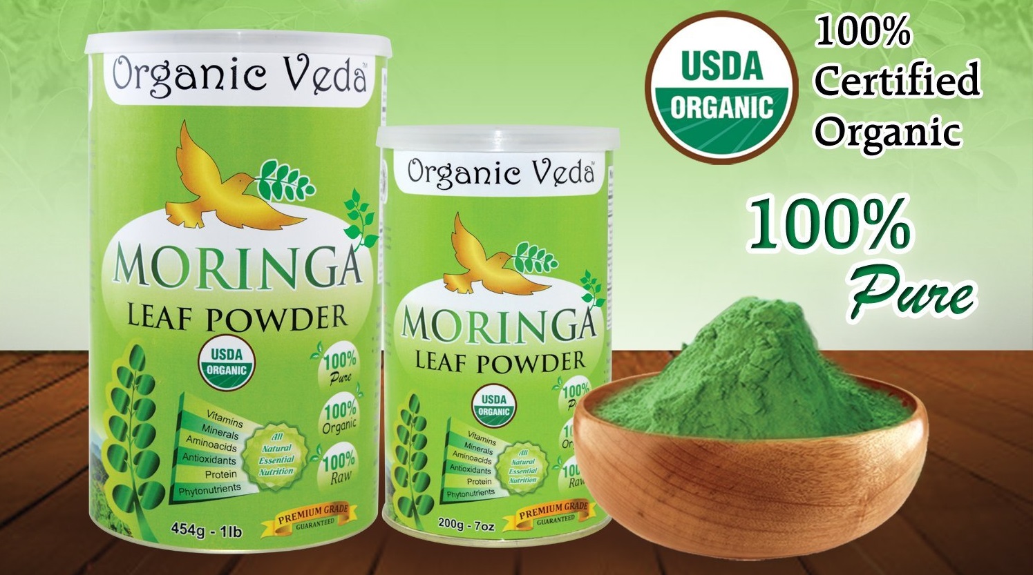 [UNI'S PICK] - Organic Veda Moringa Leaf Powder (Bột lá chùm ngây ...